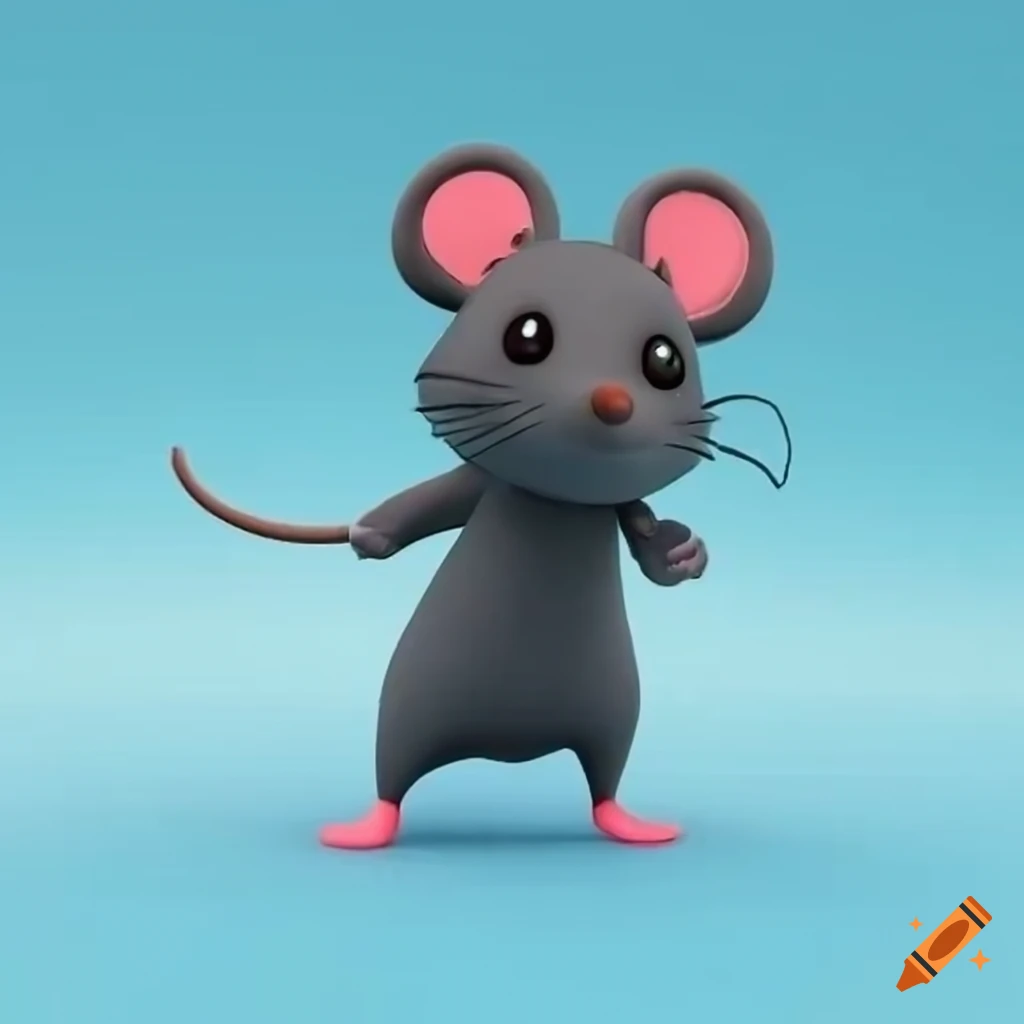 Adorable 3d art of a walking mouse on Craiyon