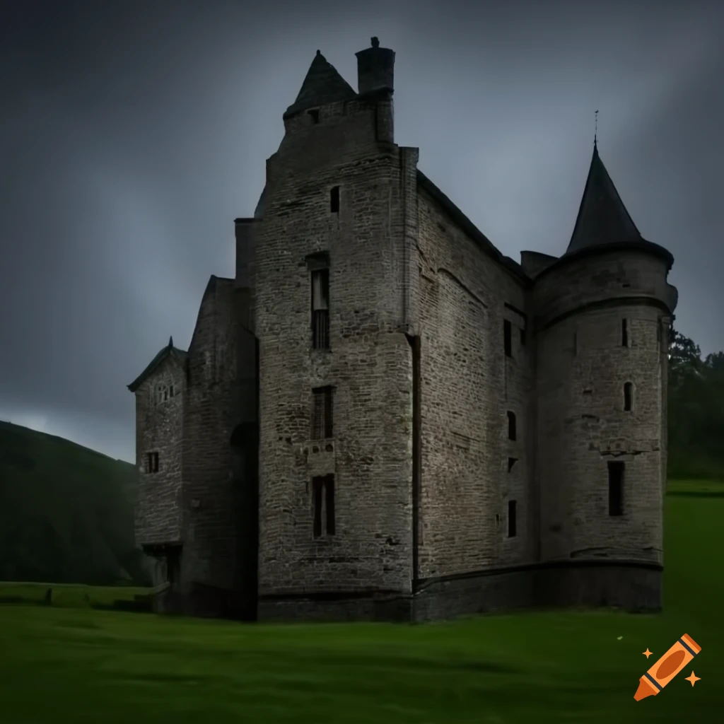 Image of a dark medieval castle on Craiyon