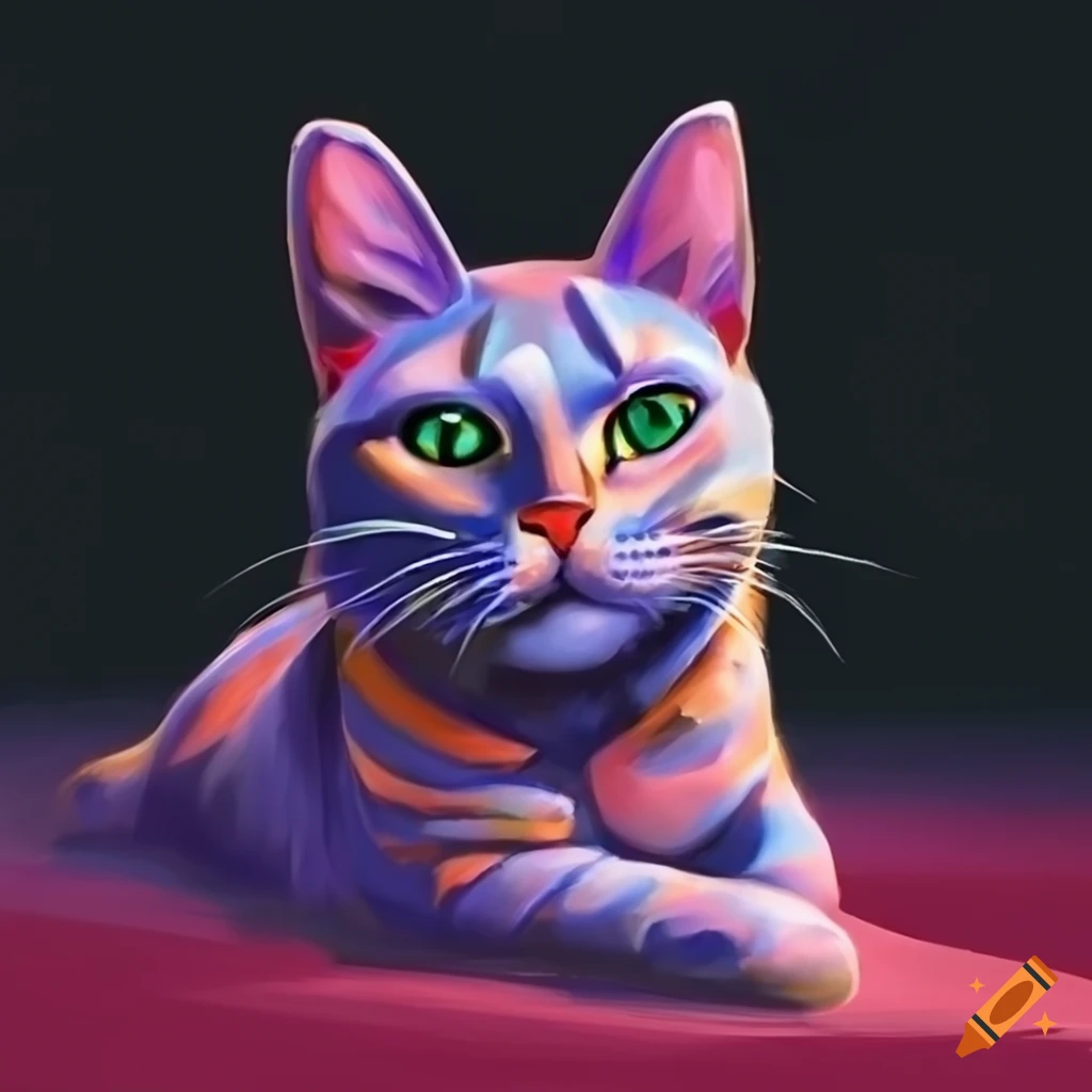 Creative painting of a cat on Craiyon