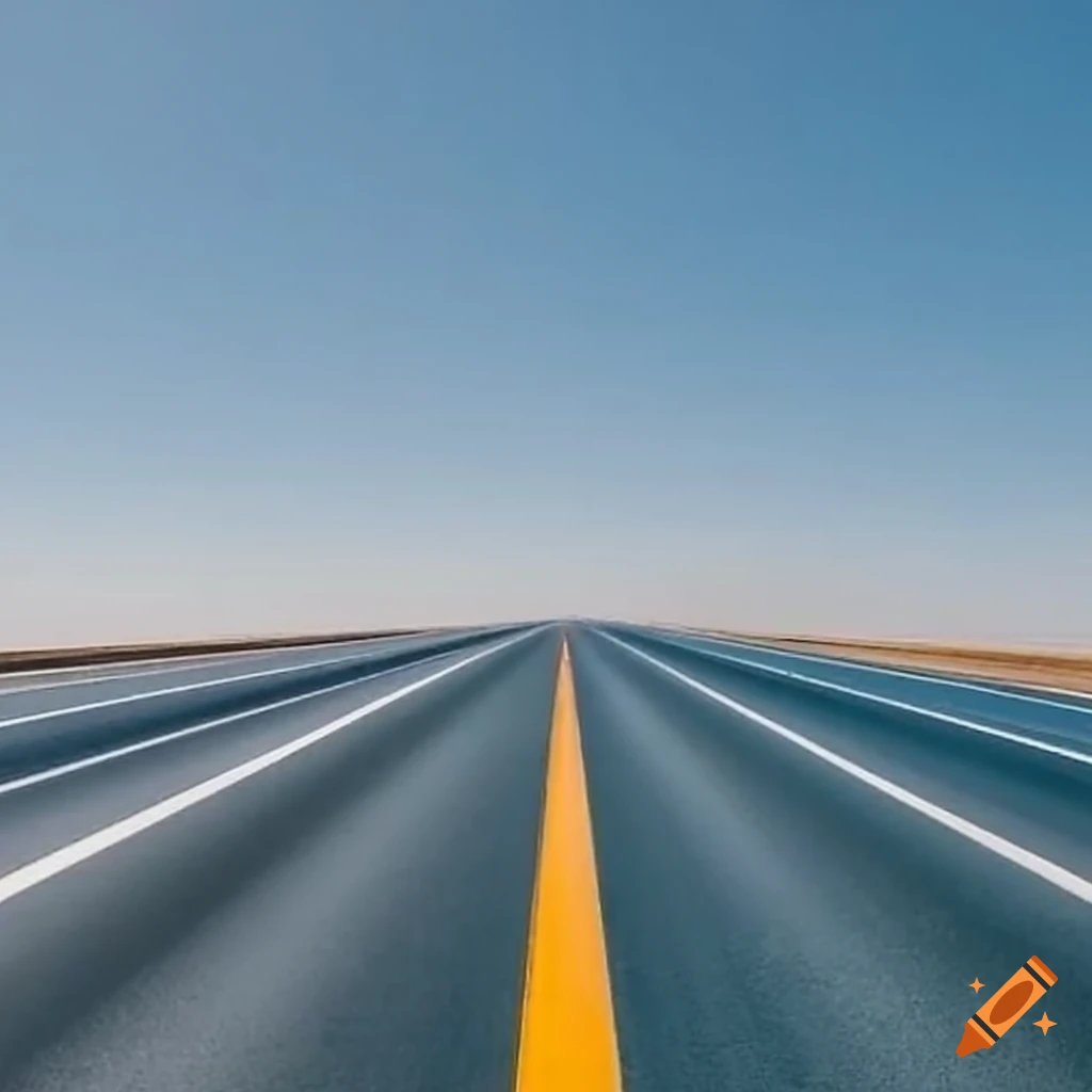 Image of an endless road stretching into the distance on Craiyon