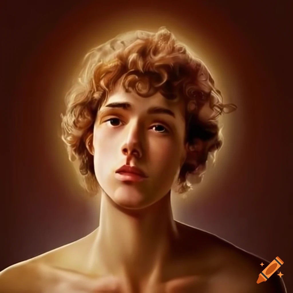 Image of a young man with a saintly aura on Craiyon