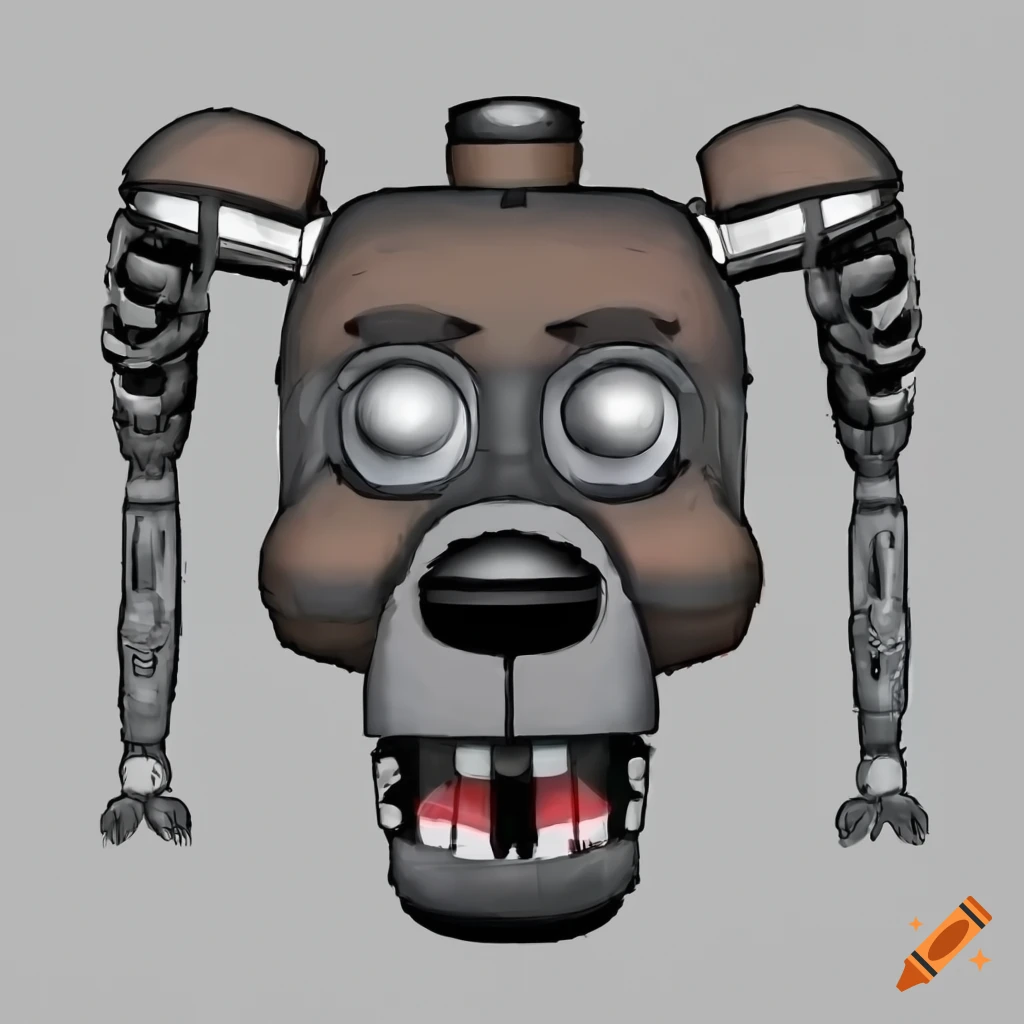 Creepy yet friendly animatronic robot head on Craiyon