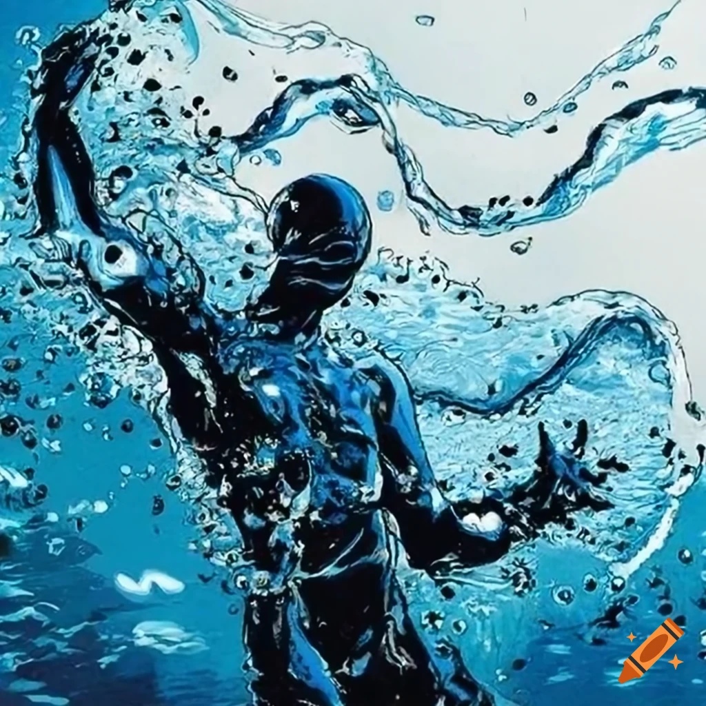 Card artwork of a water-based humanoid figure on Craiyon