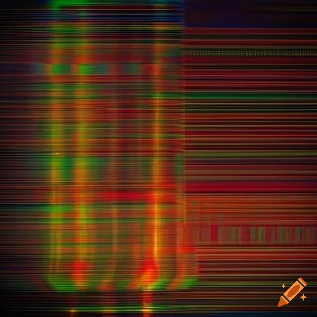 Vibrant digital artwork with sparks and scan lines on Craiyon