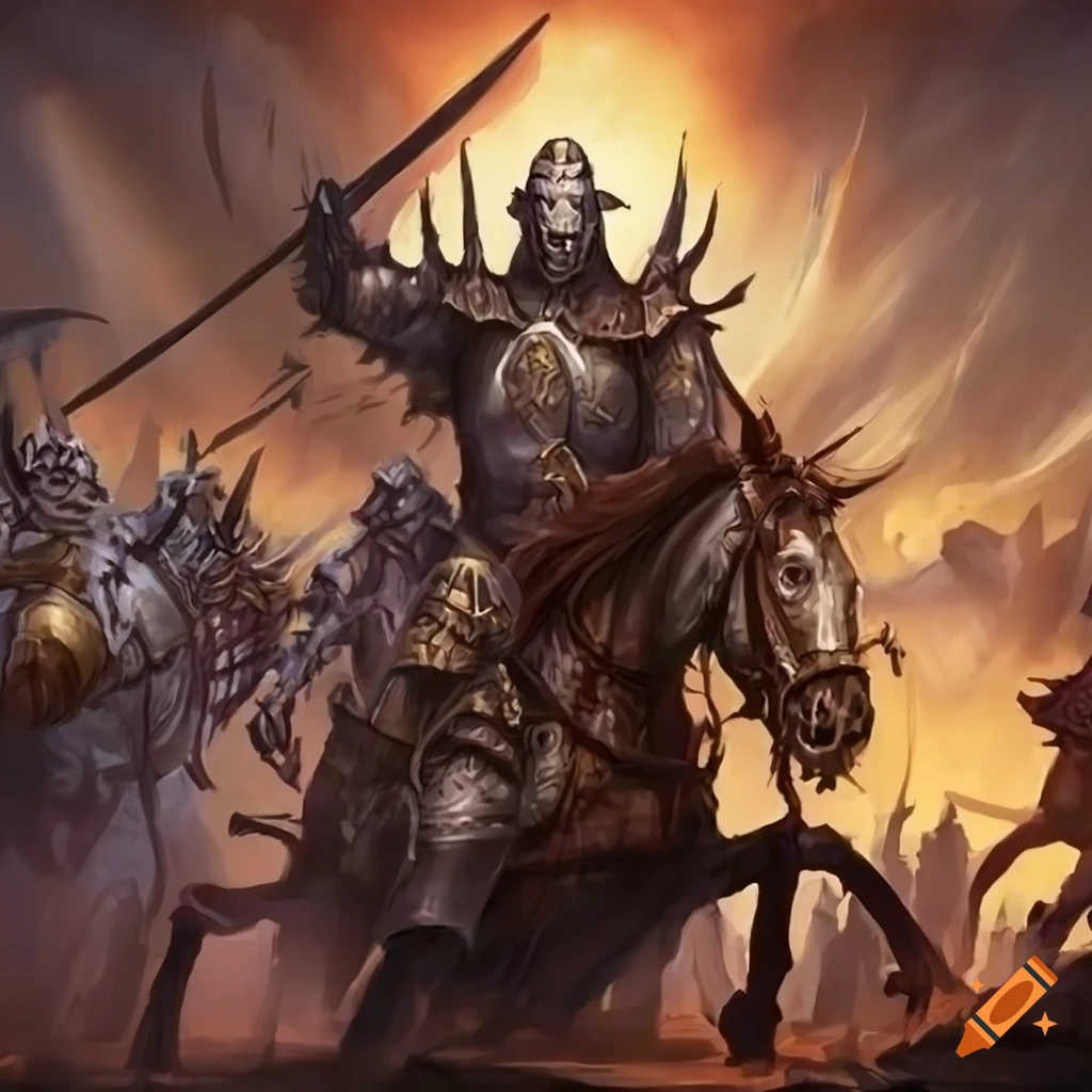 Epic battle of human warriors against undead armies on Craiyon