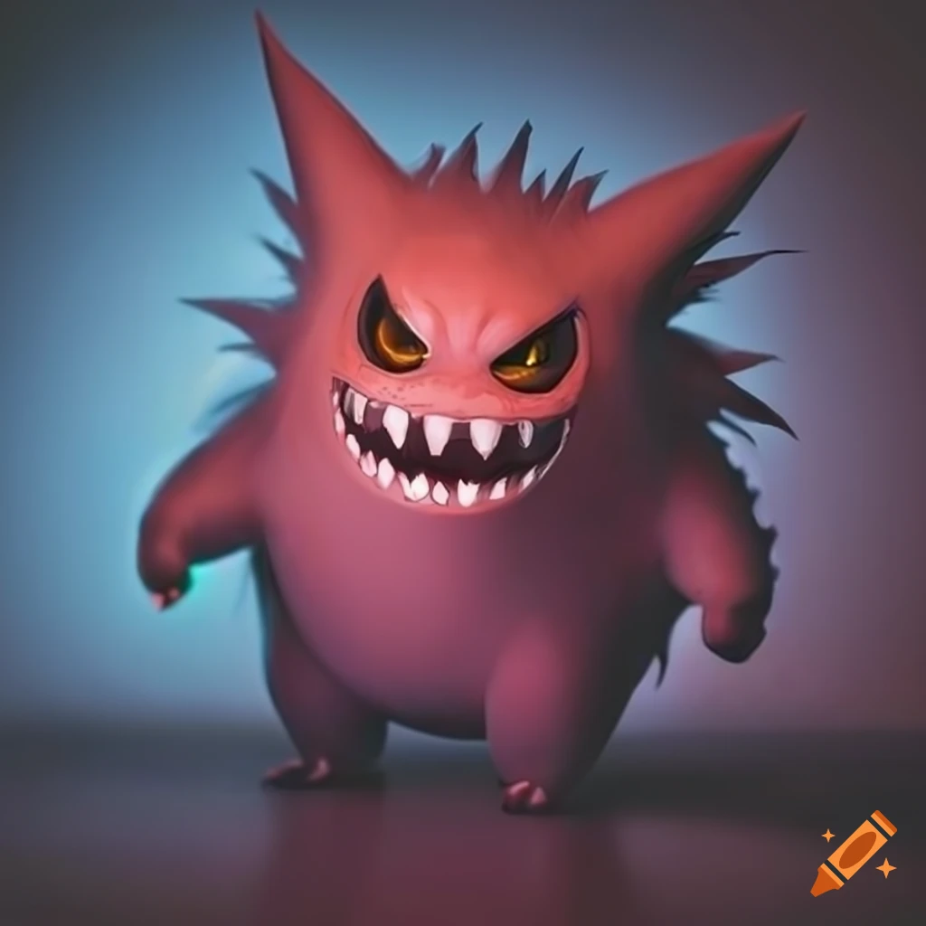 Realistic depiction of gengar on Craiyon