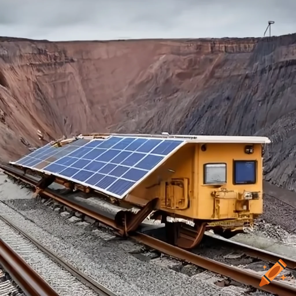 Solar driven sledge in coal mine on Craiyon