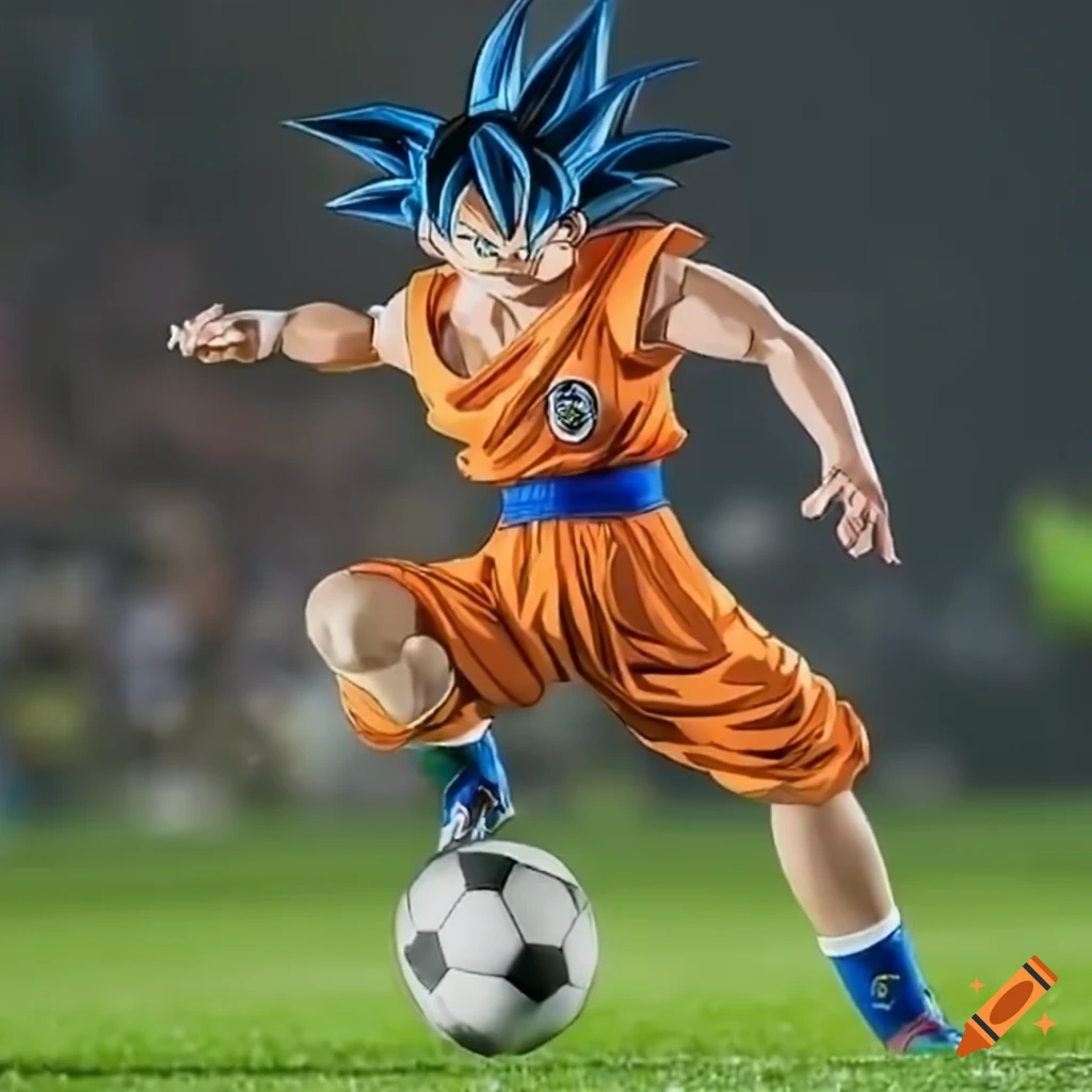 Goku playing soccer on Craiyon