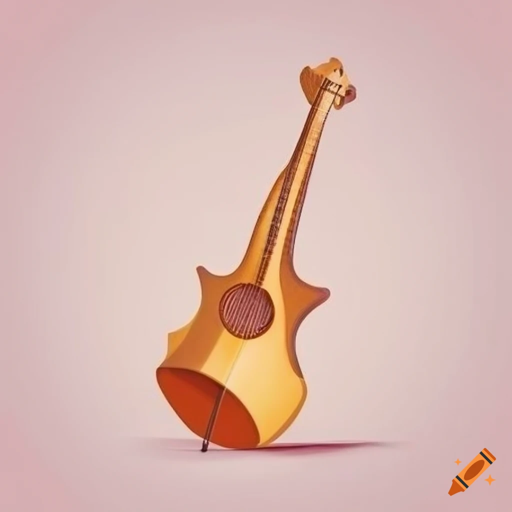 Cubist minimalist music instrument on white background on Craiyon