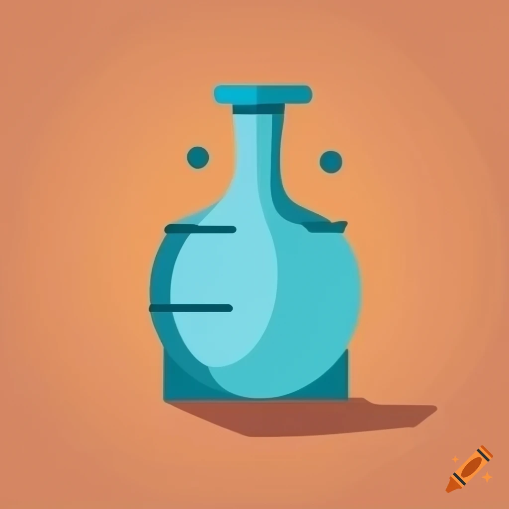Stylish flat icon for distill programming package with water theme