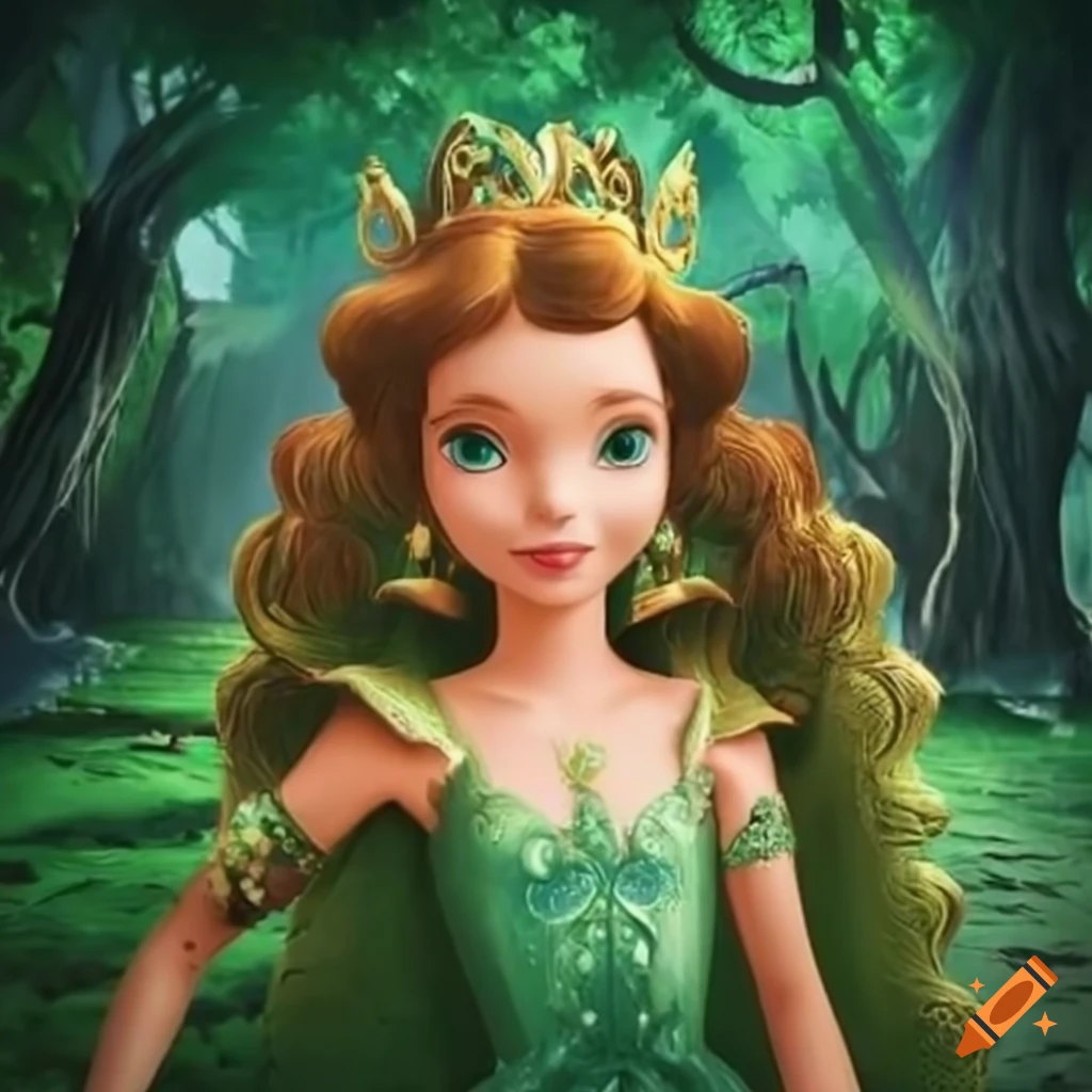 Princess in an enchanted forest on Craiyon