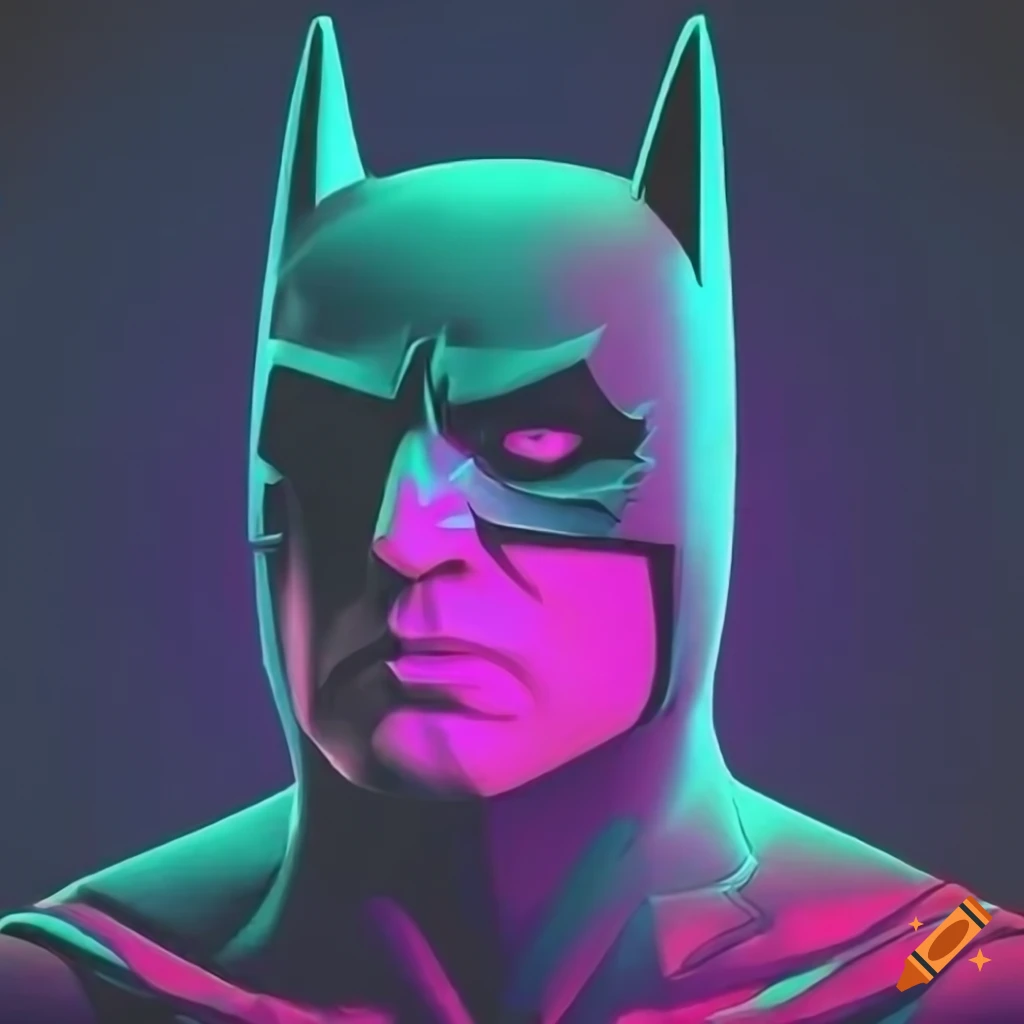 Vaporwave batman art on Craiyon