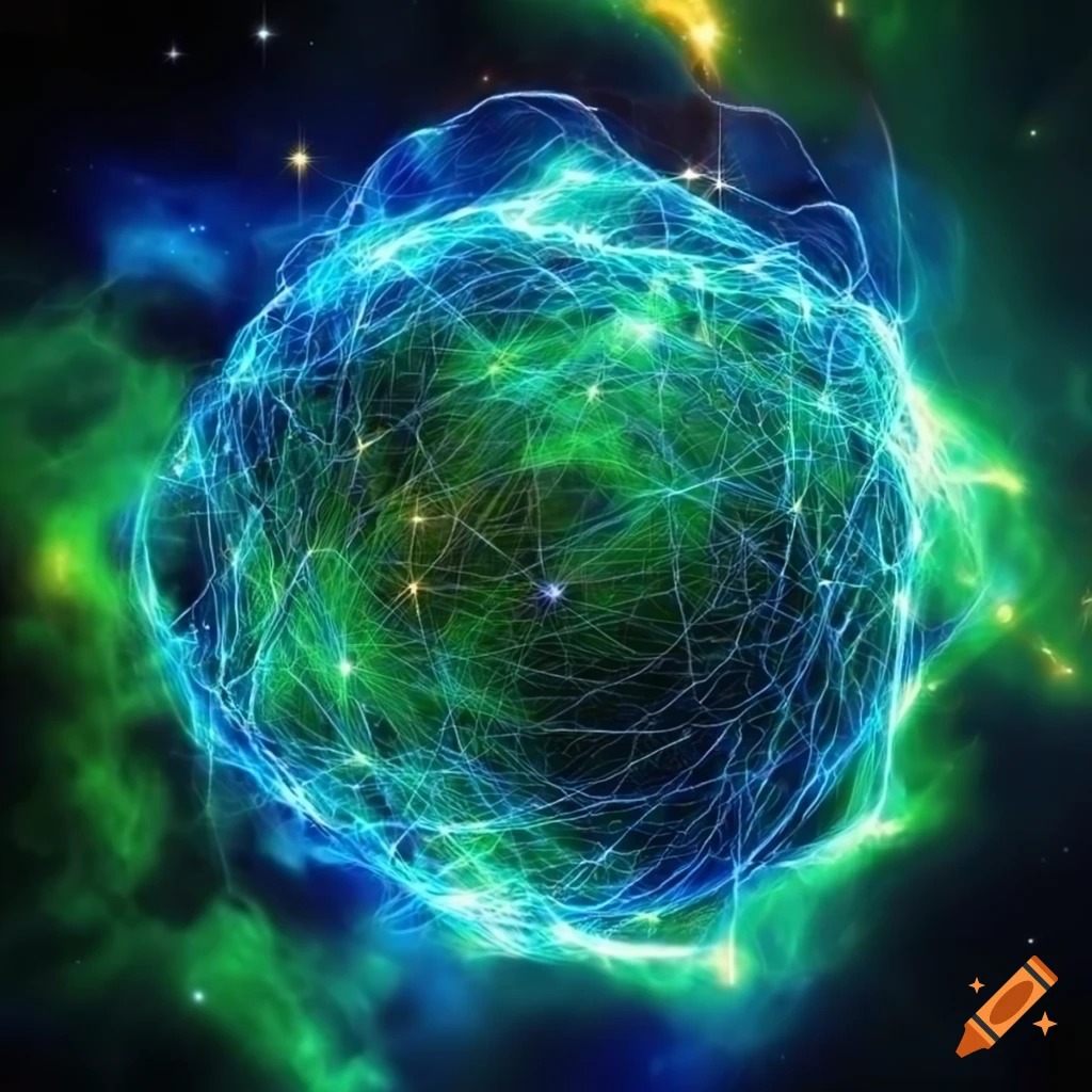 Colorful nebula with interconnected stars on Craiyon