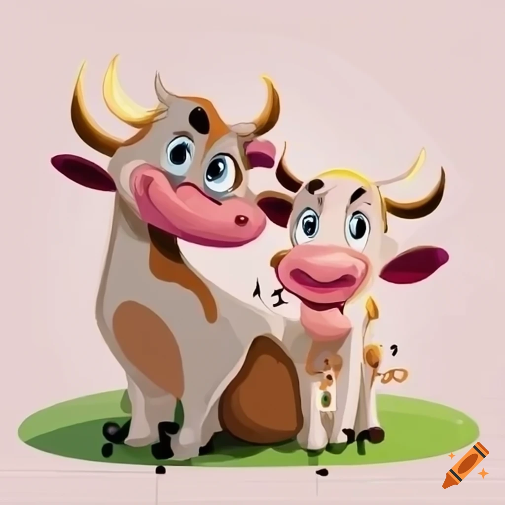 Cute cow and calf in Disney animation style on Craiyon