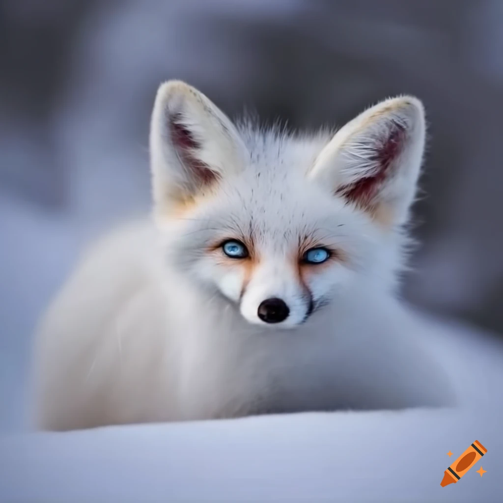 Beautiful snow fox in snowy woods on Craiyon