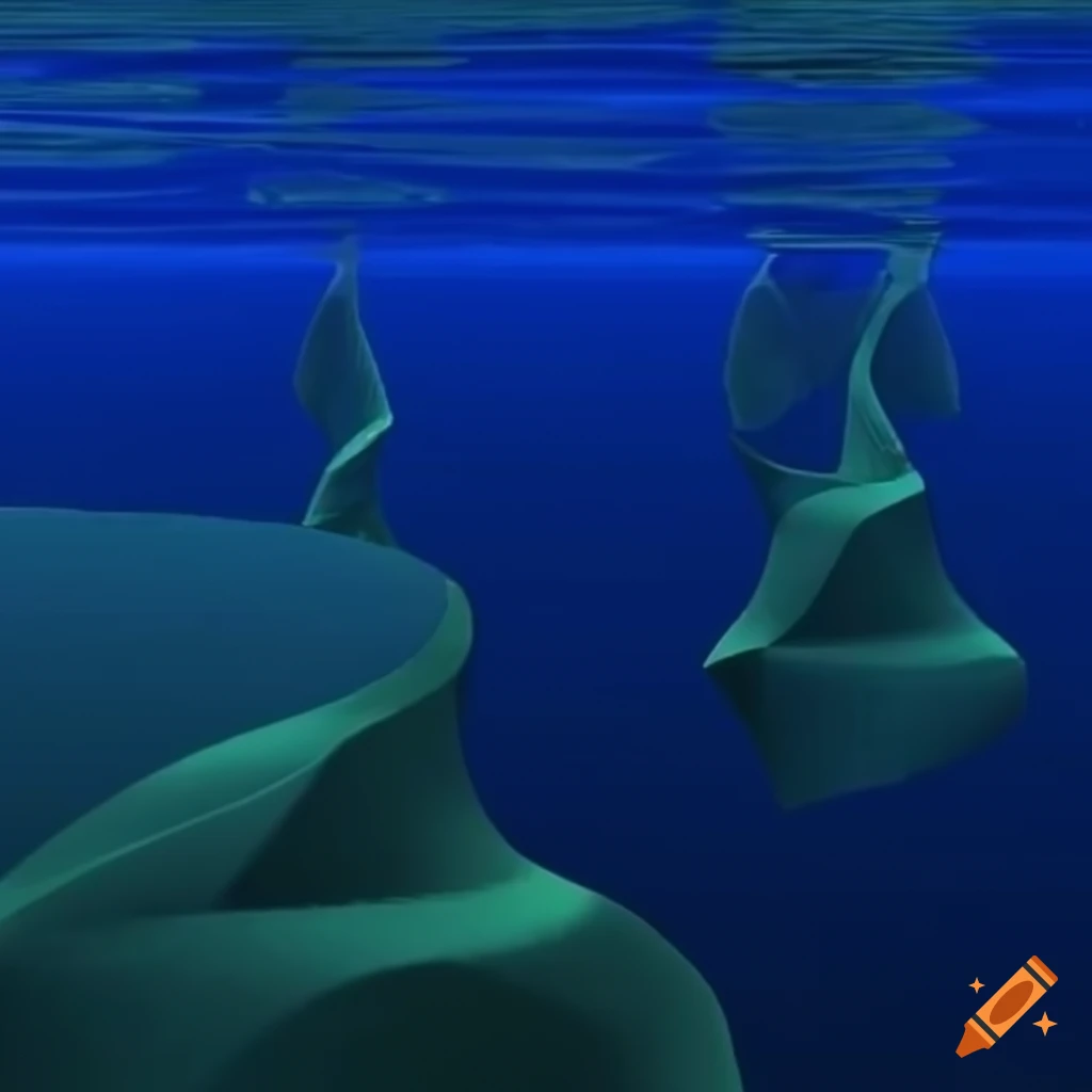 Abstract geometric water artwork from the 90s on Craiyon