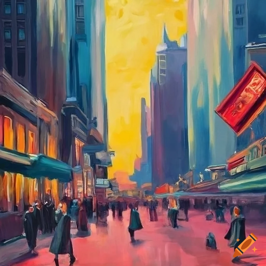 Retro oil painting of 1940s new york city on Craiyon