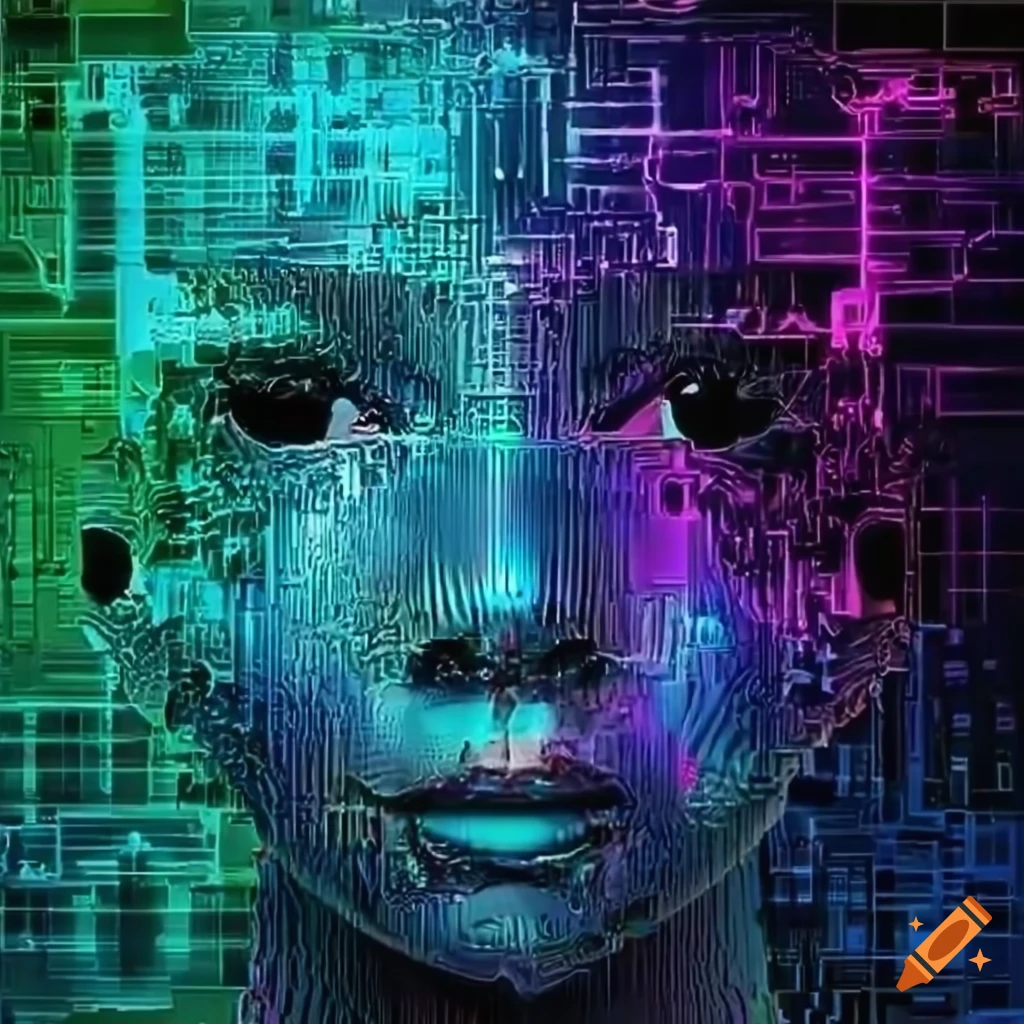AI-generated technology artwork on Craiyon