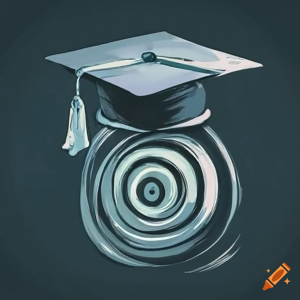 Image of a graduation hat with scientific and educational objects on ...