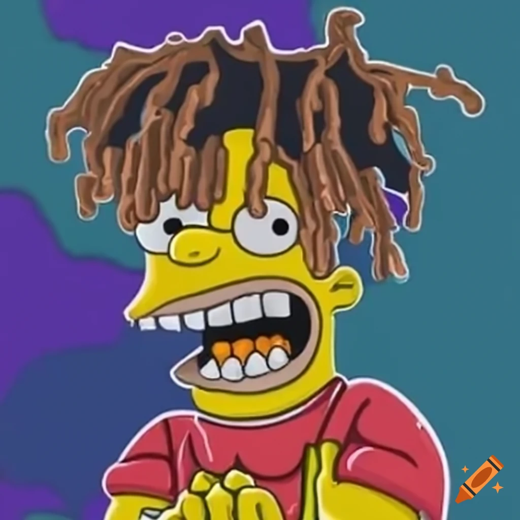 Juice WRLD in Simpsons artwork on Craiyon