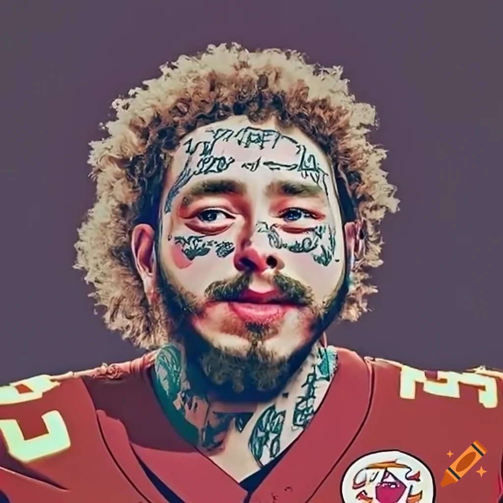Logo of post malone and patrick mahomes mashup