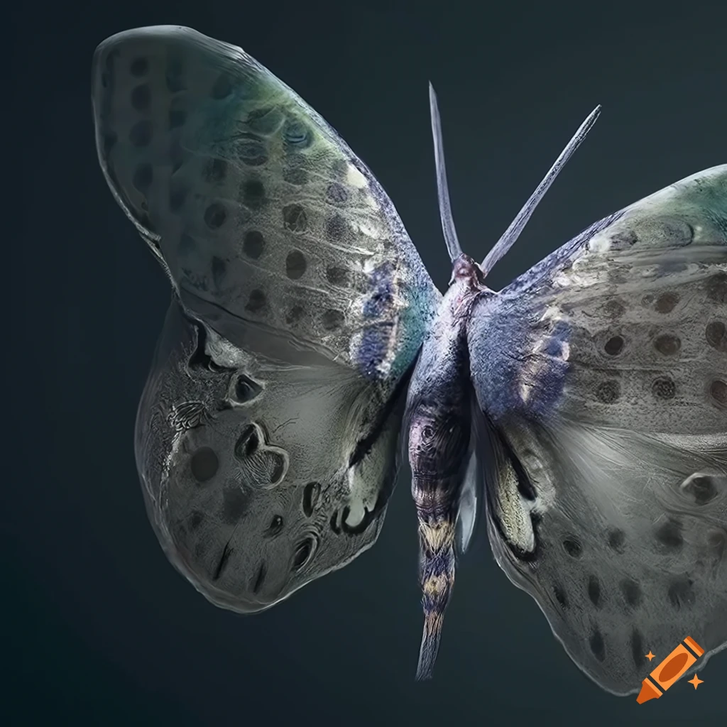Incredible artwork of a moth in mineral style on Craiyon