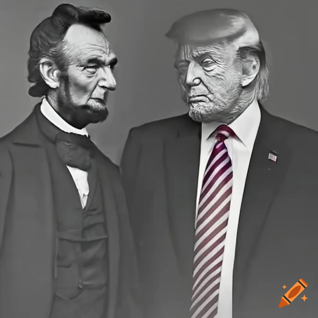 Depiction of abraham lincoln and donald trump on Craiyon