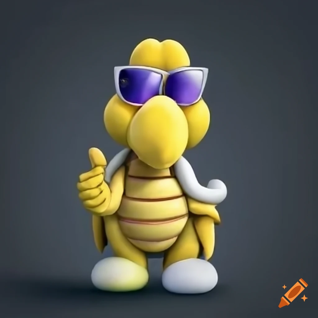 Koopa Troopa wearing sunglasses on Craiyon