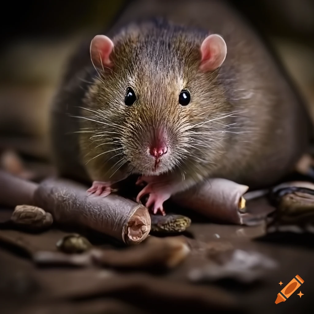 Realistic illustration of angry rats in a sewer on Craiyon