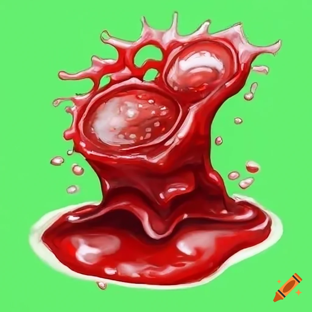 Red slime blast in sci-fi fantasy art on Craiyon