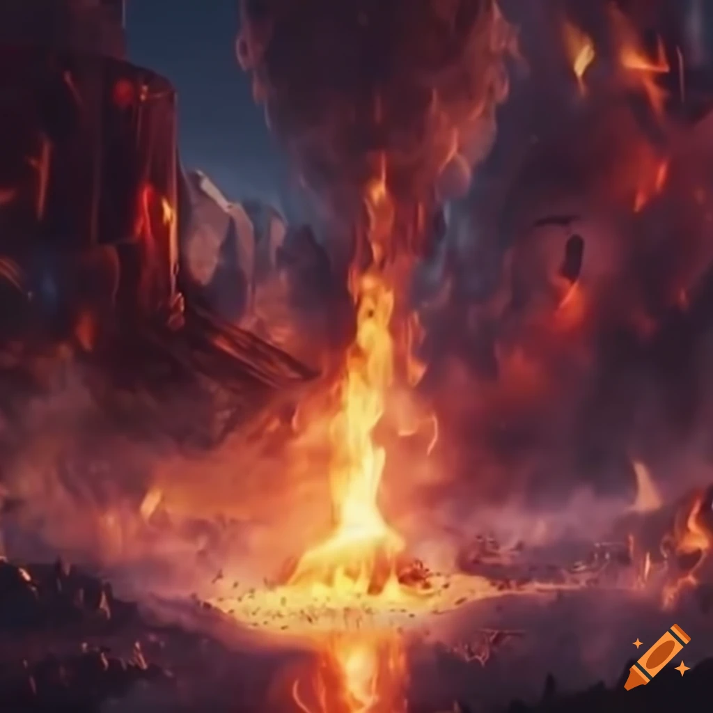 Image of a spaceship engulfed in flames