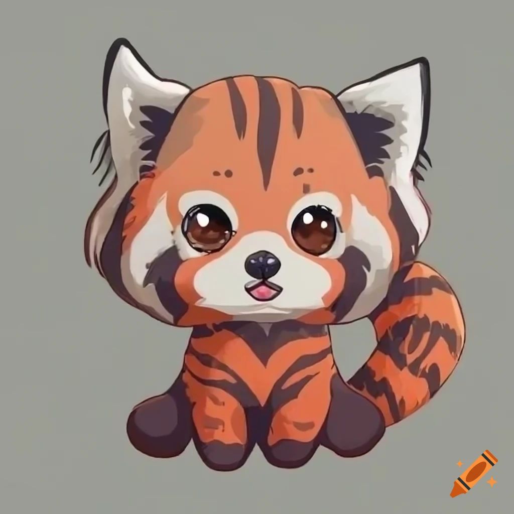 Chibi Red Panda And Tiger