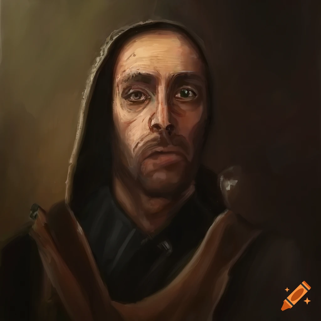 Oil painting portrait of a menacing fantasy enforcer on Craiyon