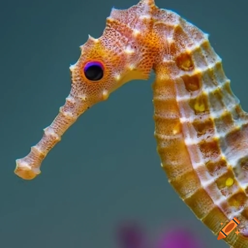 Close-up of seahorse eyes on Craiyon