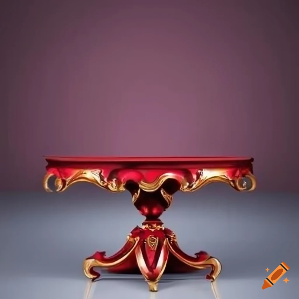 Elegant ruby table with exquisite design on Craiyon