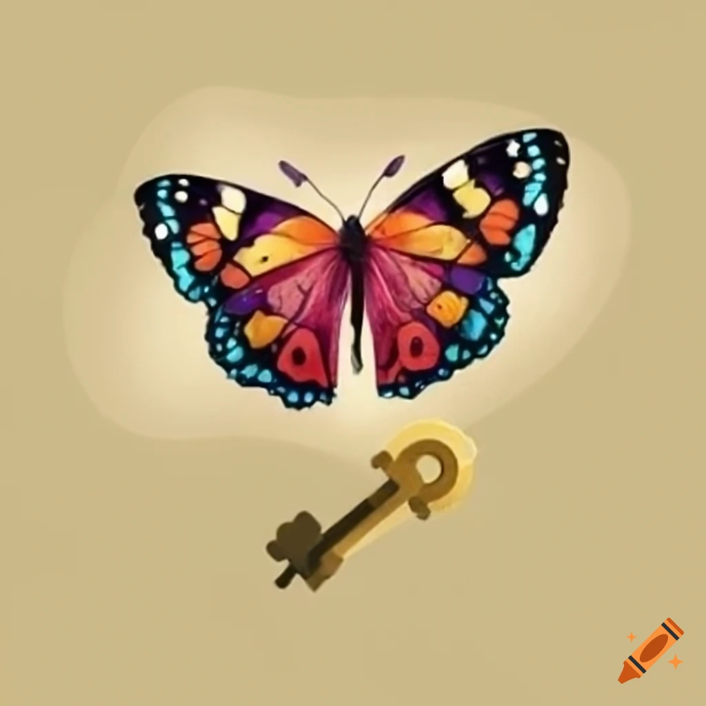 Butterfly with stolen keys on Craiyon