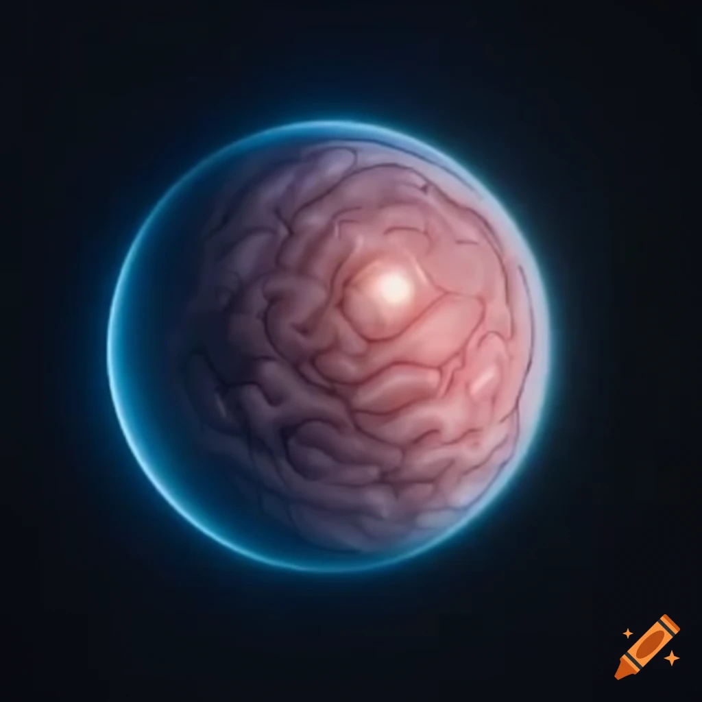 Illustration of an anime character with a planet-shaped brain ...