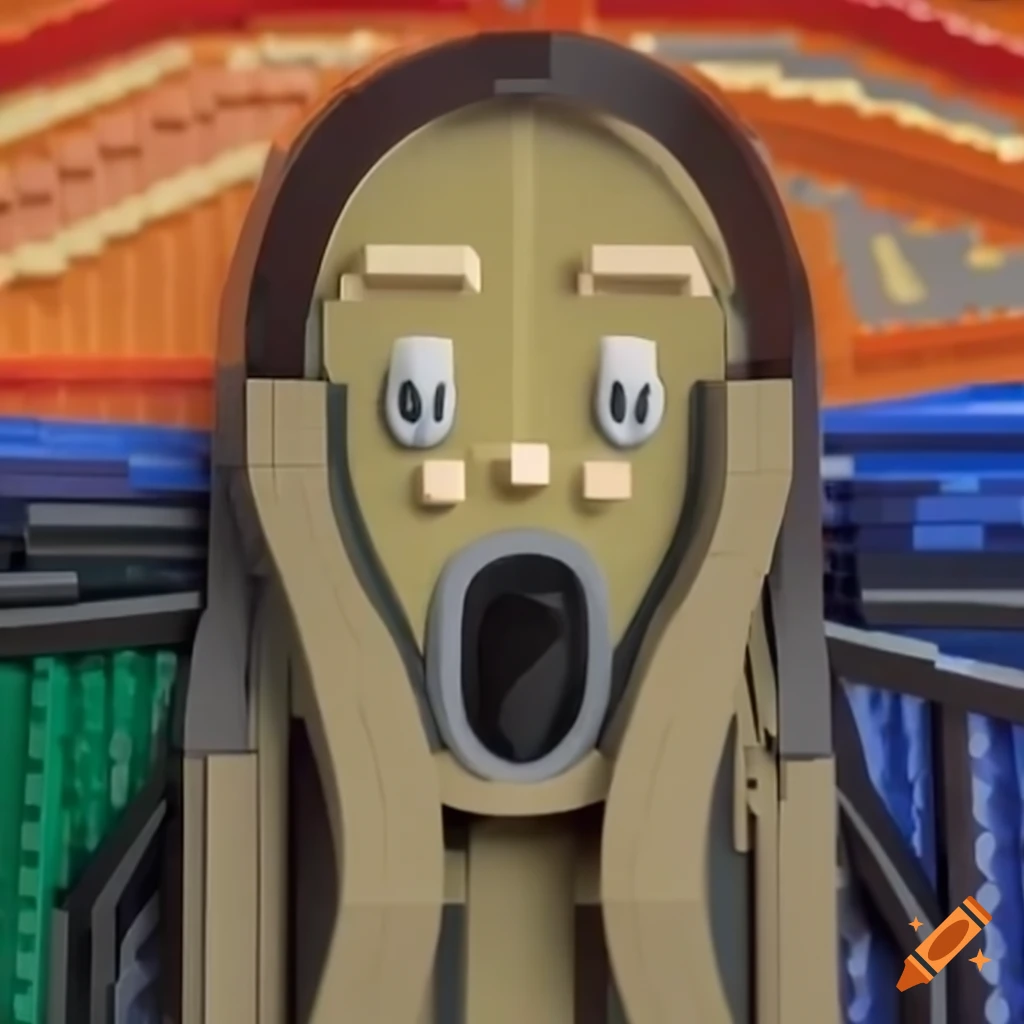 LEGO recreation of Edvard Munch's the scream on Craiyon