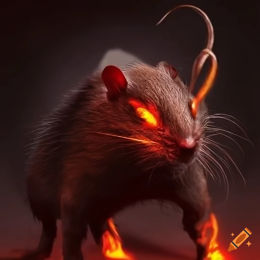 Artwork of a cinder rat on Craiyon