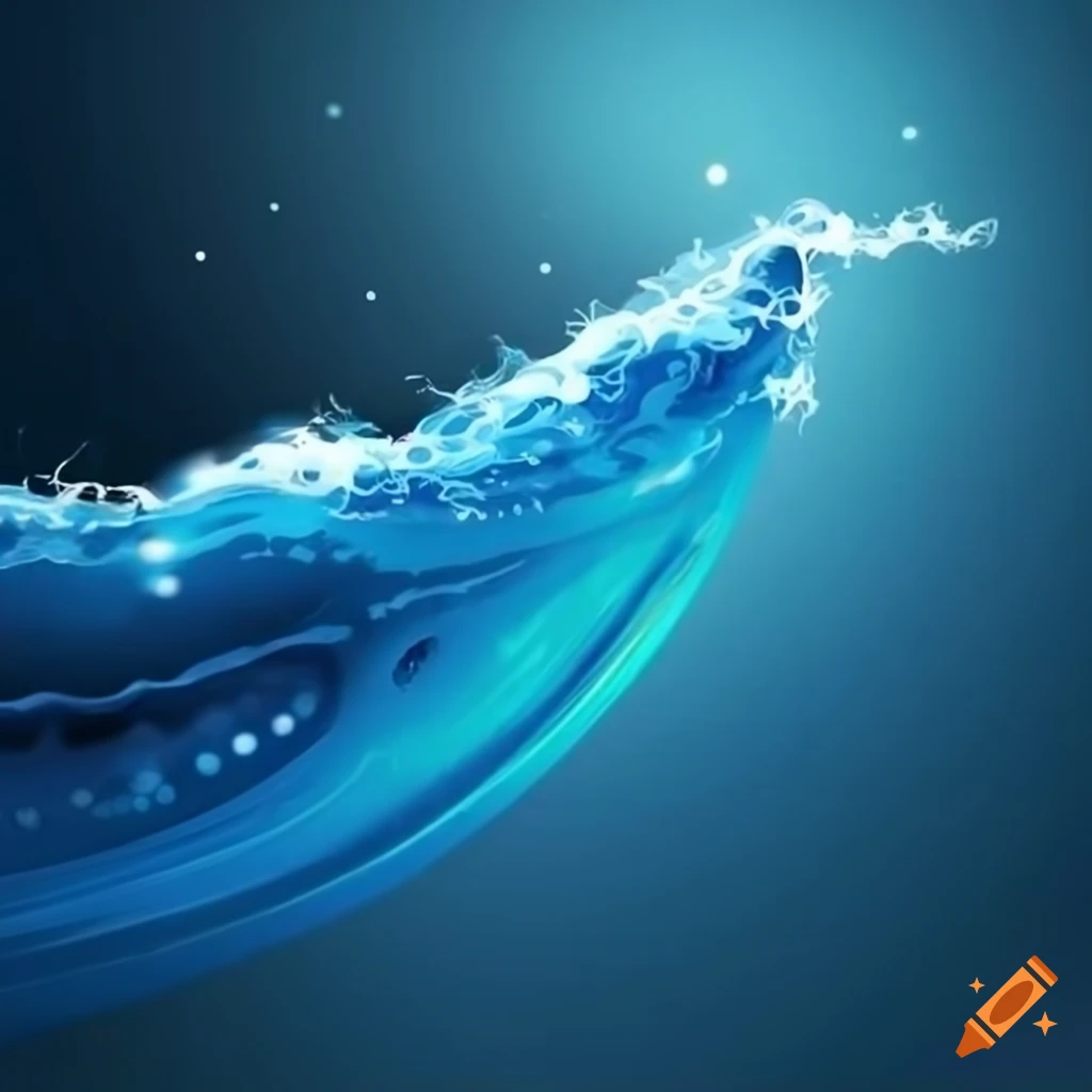 Linkedin banner showcasing blue ocean wave and intelligent technology on Craiyon