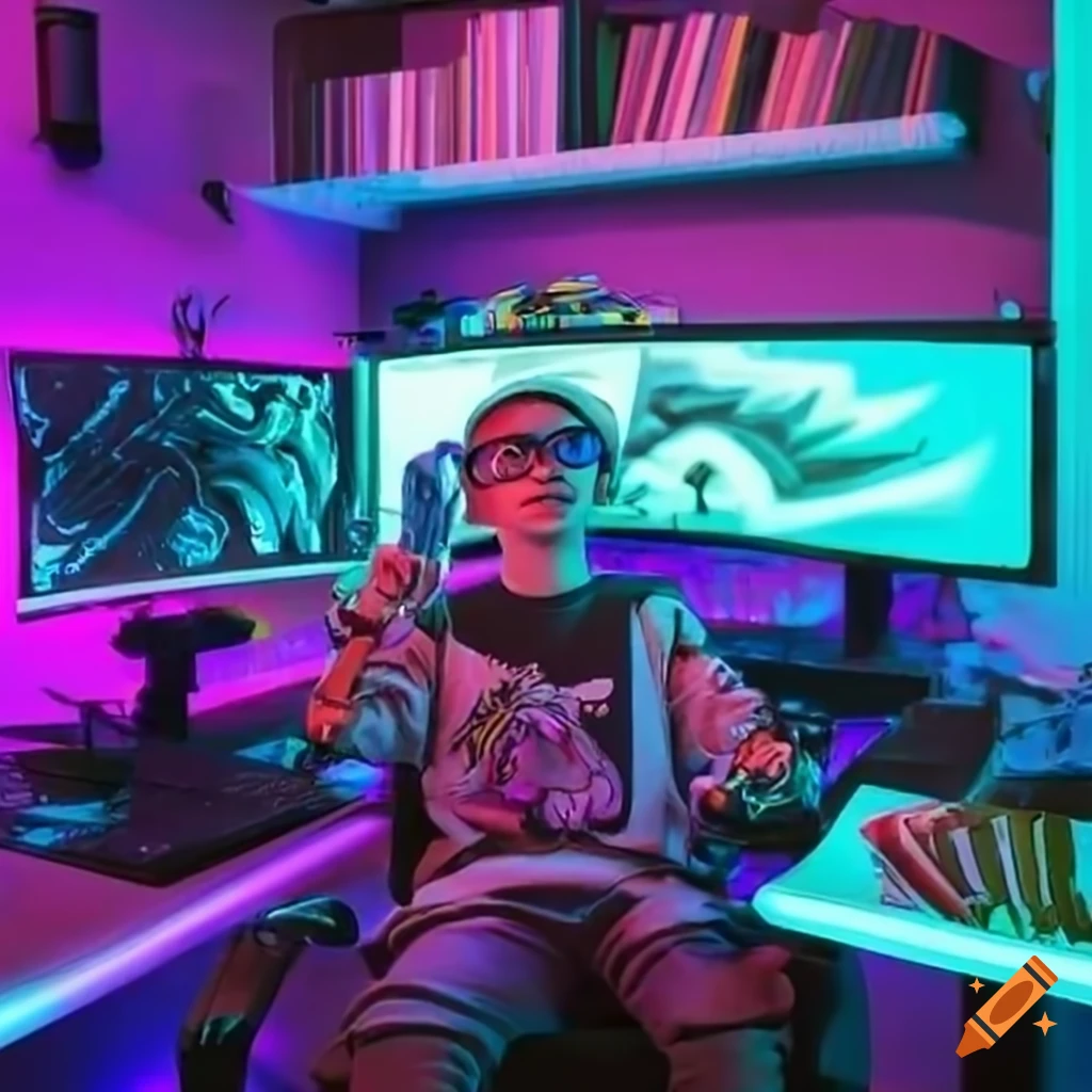 Image of a streamer showcasing a Yu-gi-oh! card on Craiyon