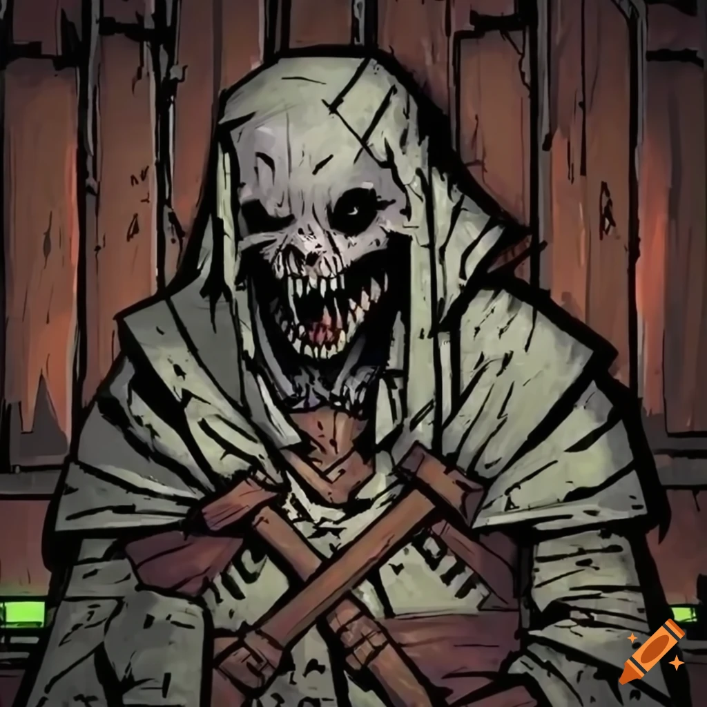 Character art of a ghoul from Darkest Dungeon on Craiyon