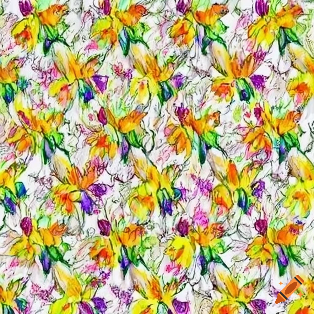 Attractive daffodil pattern on Craiyon