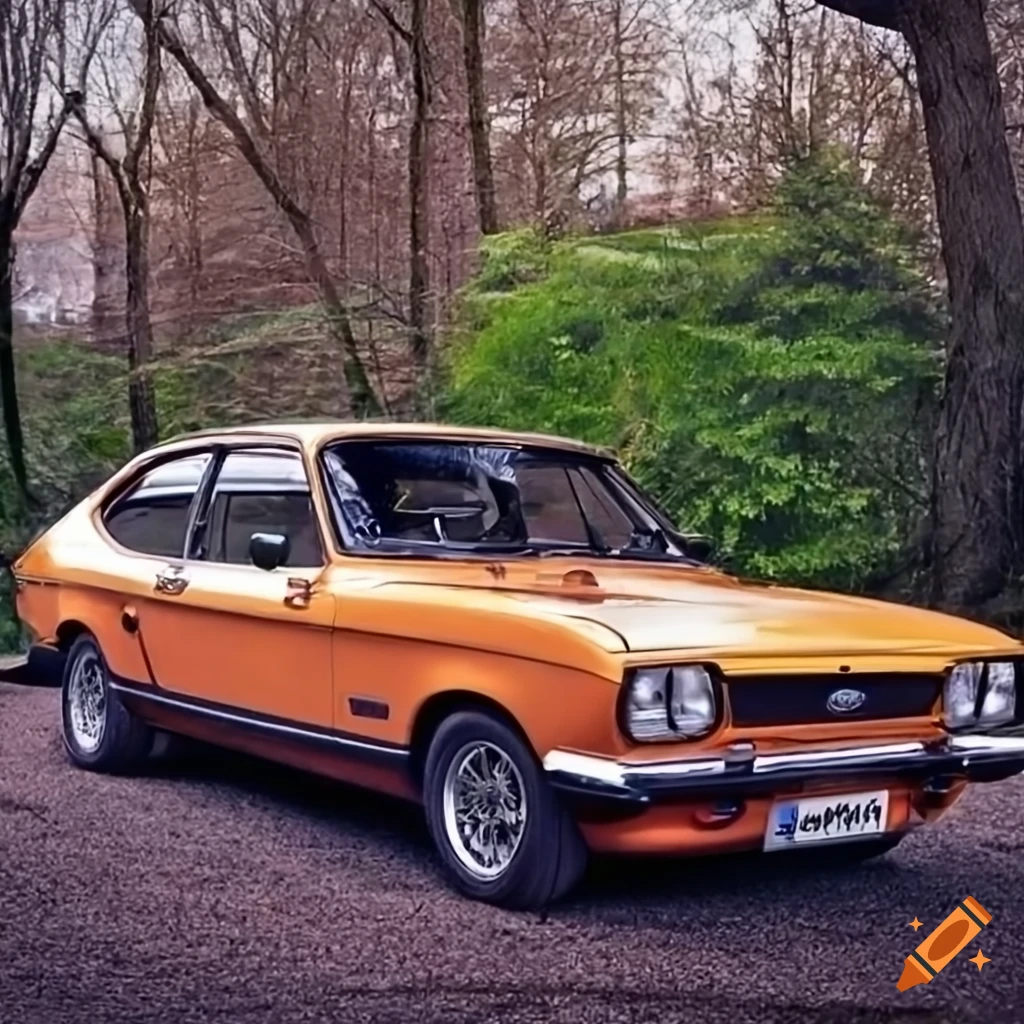 Detailed photograph of a Ford Capri on Craiyon