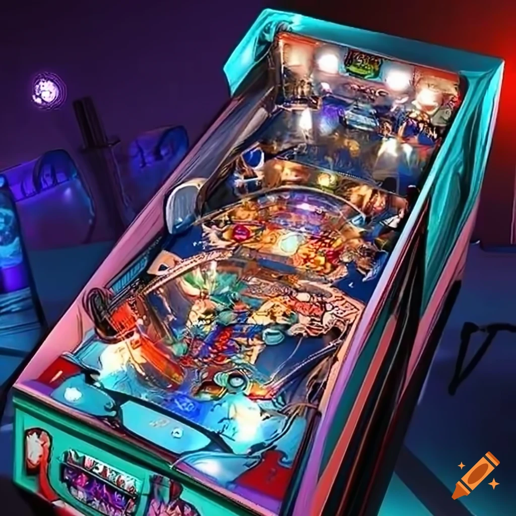 Virtual arcade pinball game on Craiyon