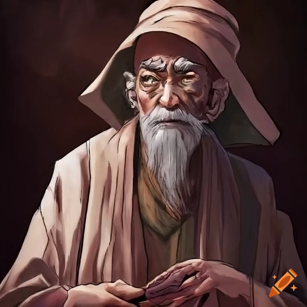 Portrait of Zephaniah Blackpill, a wise prophet on Craiyon