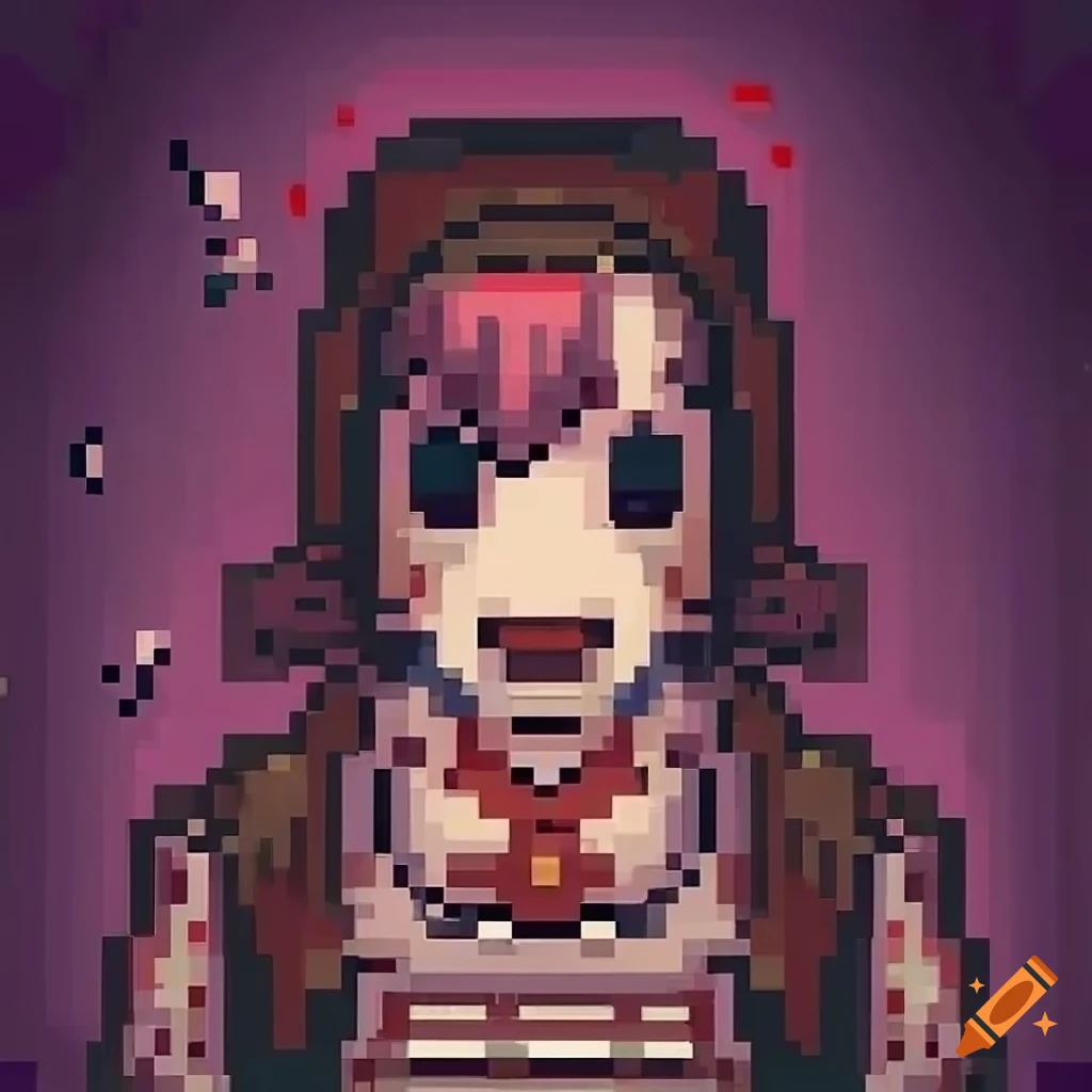 8-bit Japanese horror RPG game cover on Craiyon