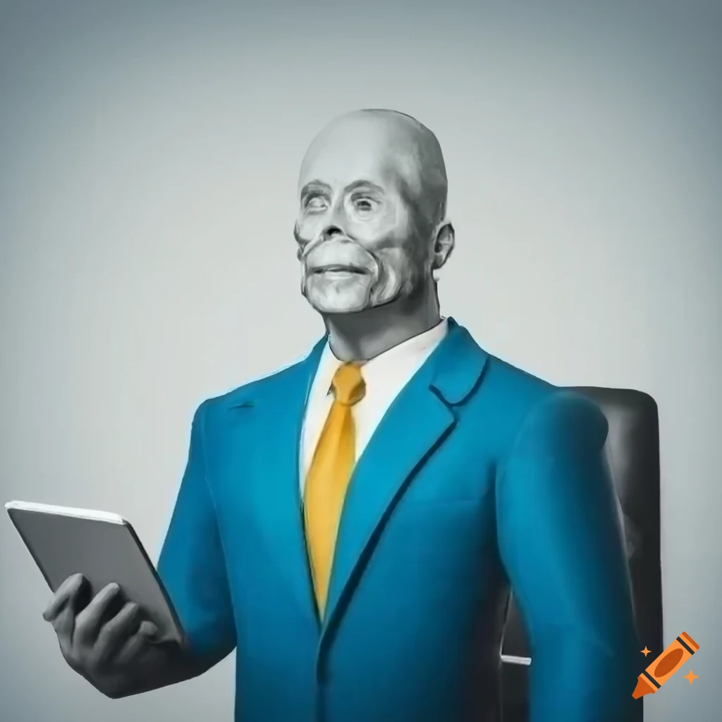 Fallout ghoul office worker character with a professional look on Craiyon