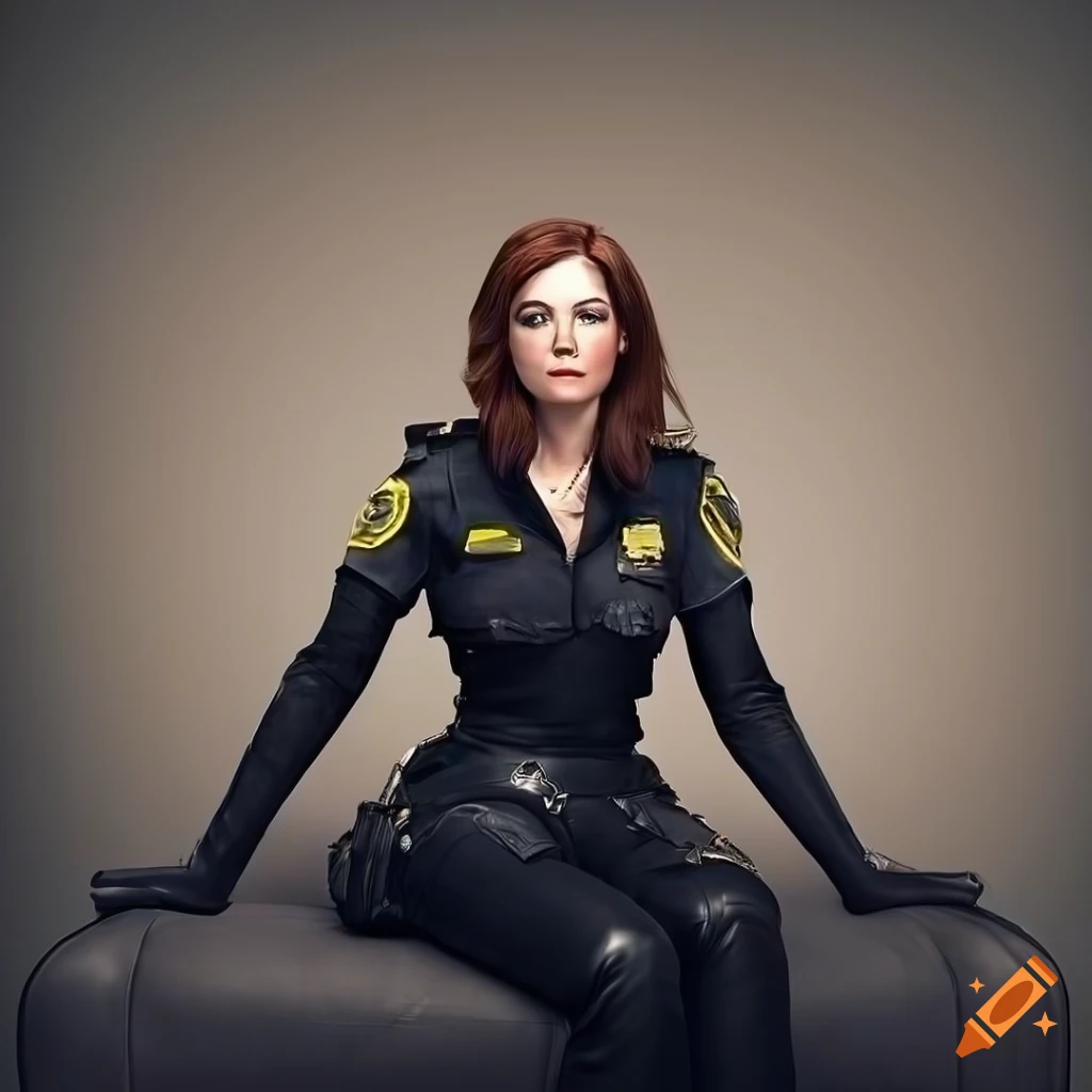 Hyperrealistic portrait of actress Caroline Catz as a police officer on ...