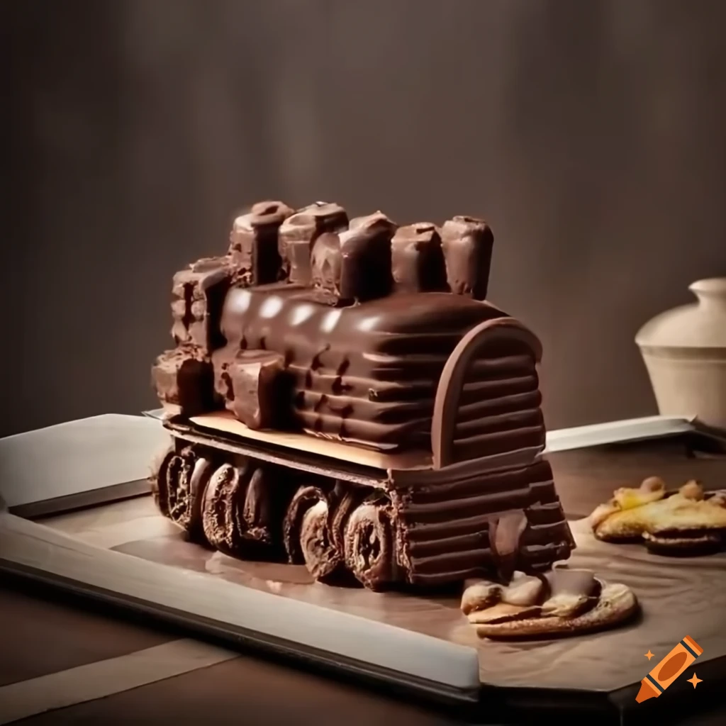 Chocolate train at the bakery on Craiyon